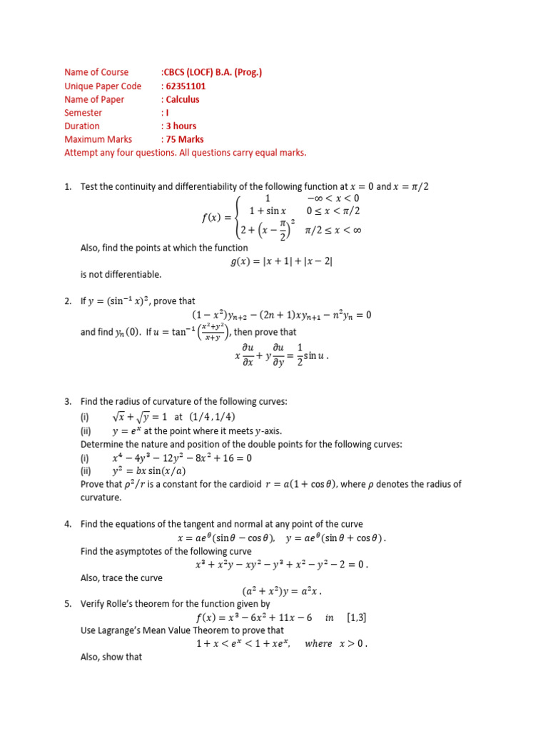 Calculus | PDF