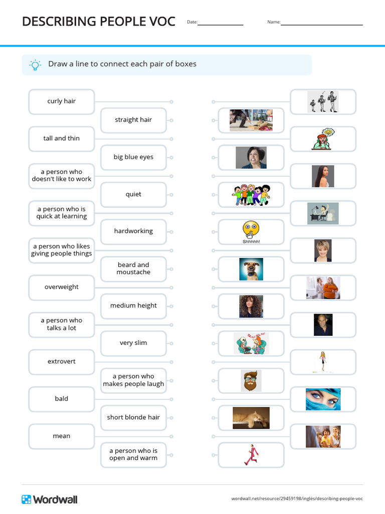 Describing People Voc Match Up | PDF