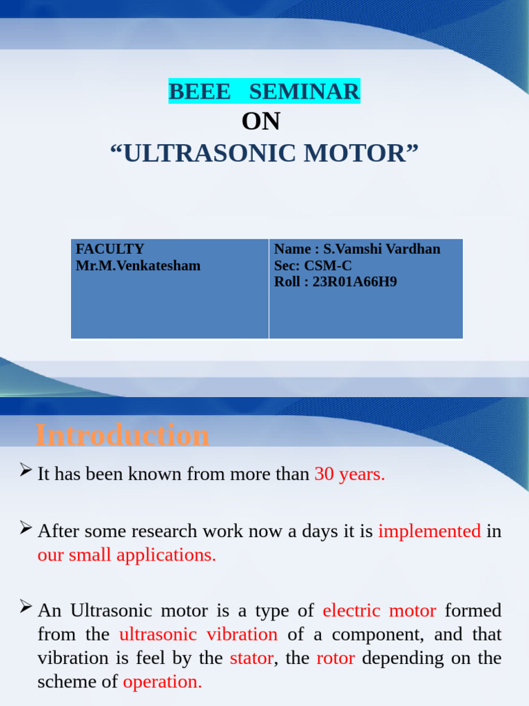 66h9-Ultra Sonic Motors | PDF