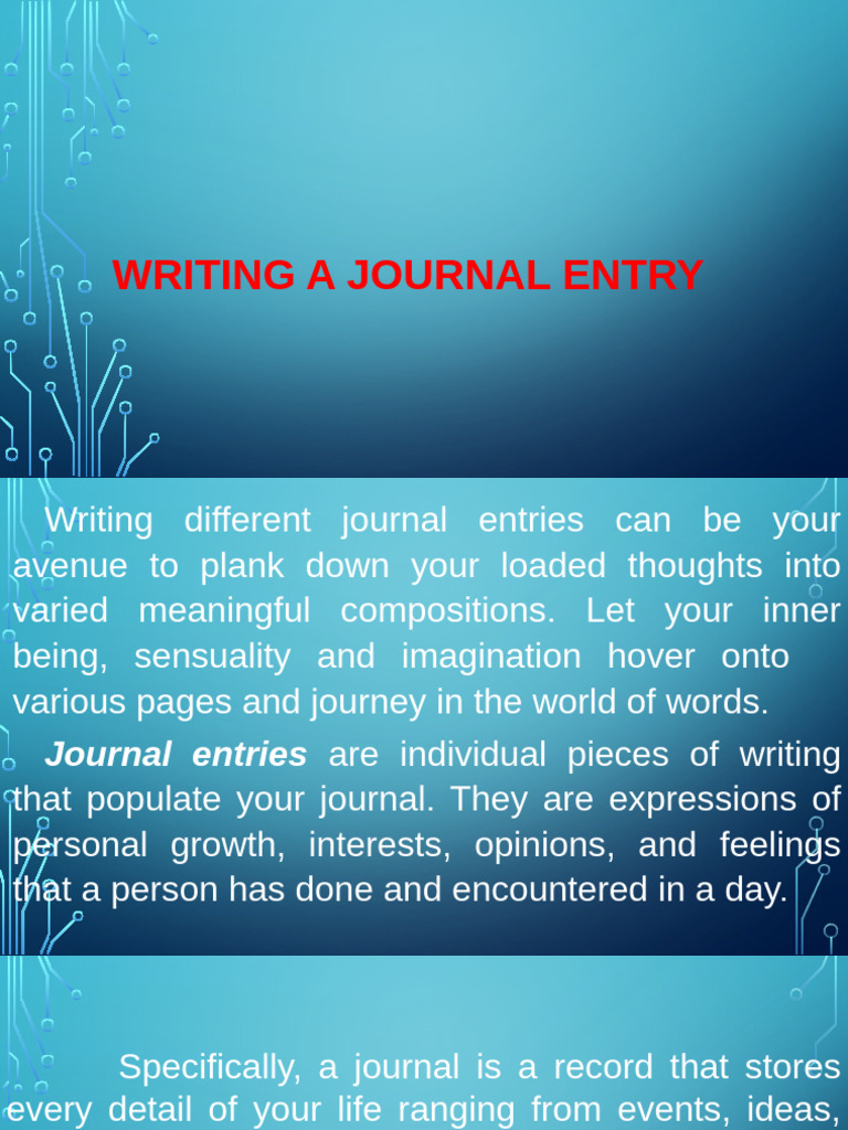 Lesson 6 Writing a Journal Entry | PDF