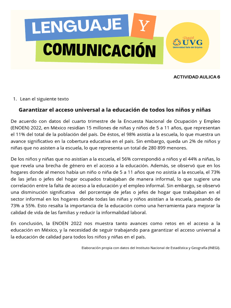 Actividad Aulica 6 | PDF