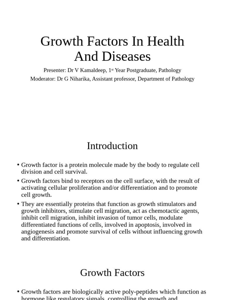 Growth Factors in Health and Diseases | PDF