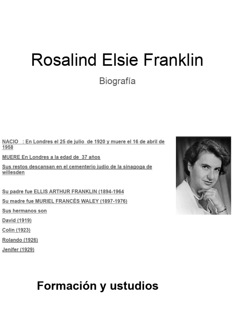 Rosalind Elsie Franklin | PDF