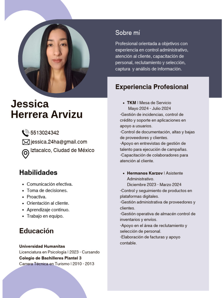 CV Jessica Herrera Arvizu - 20240730 - 200705 - 0000 | PDF