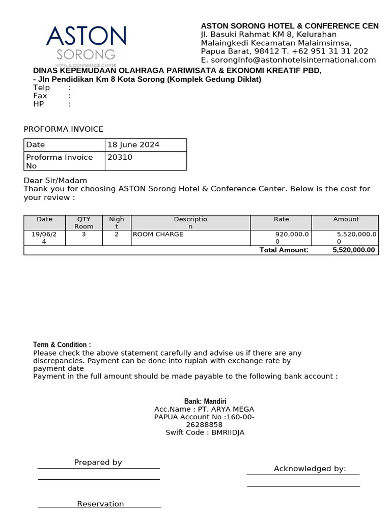 Invoice Aston SPECTRE | PDF