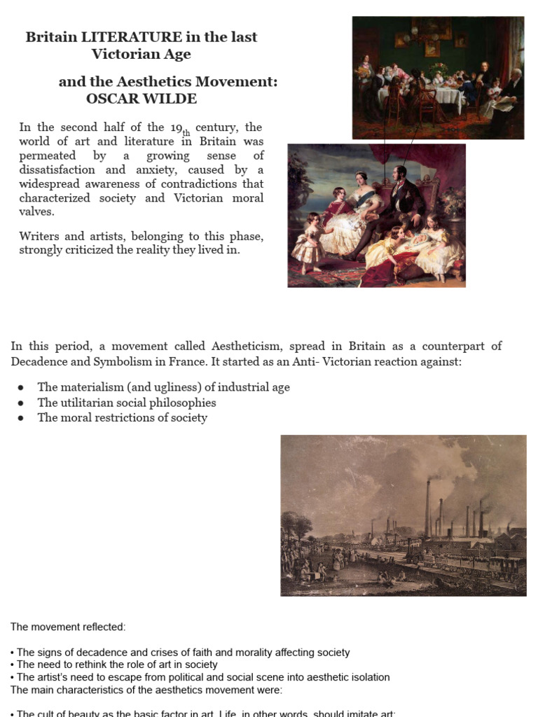 Britain LITERATURE in The Last Victorian Age and The Aesthetics ...