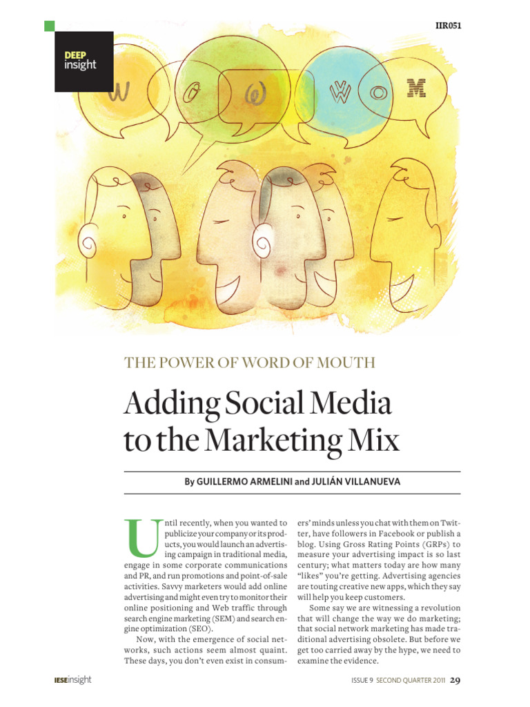 Adding Social Media To The Marketing Mix | PDF