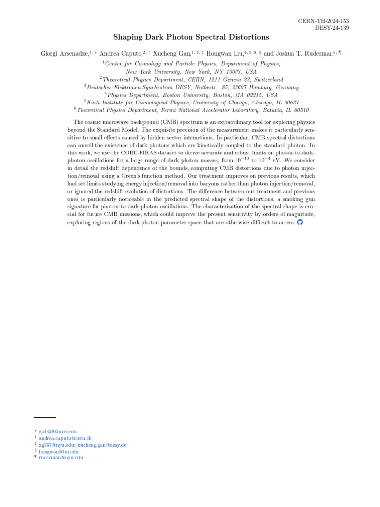 Shaping Dark Photon Spectral Distortions | PDF