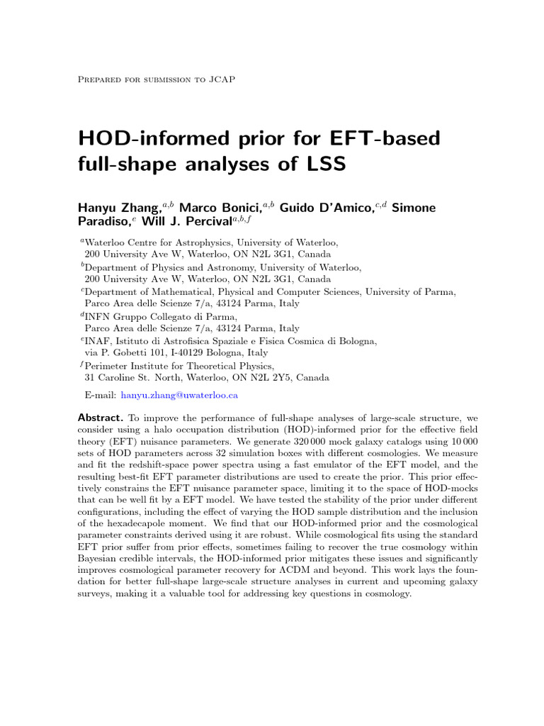 HOD-informed Prior For EFT-based Full-Shape Analyses of LSS | PDF