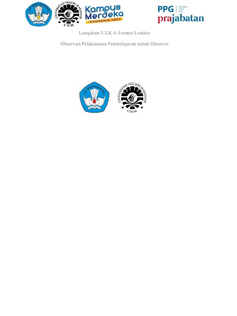 01.05.6-B4-9 Unggah LK 4 - Lembar Observasi Pembelajaran Observer - Siklus 2 | PDF