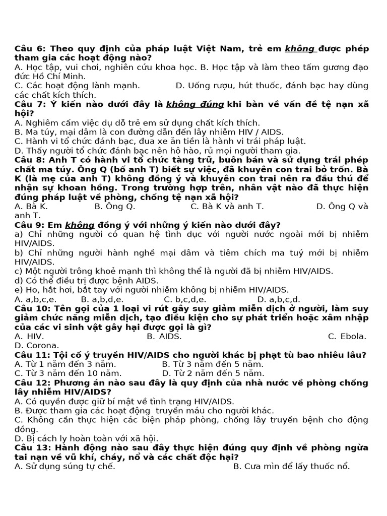 NỘI DUNG HƯỚNG DẪN ÔN TẬP HỌC KÌ 2 MÔN GDCD 8 | PDF