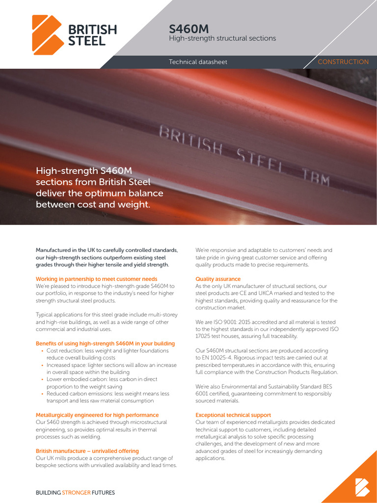 British Steel s460m Datasheet | PDF