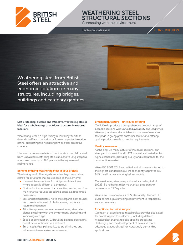 British Steel Weathering Steel Datasheet | PDF