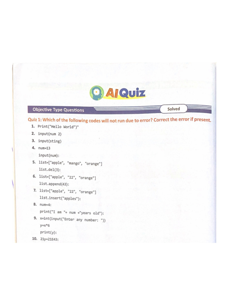 Objective Type Questions | PDF