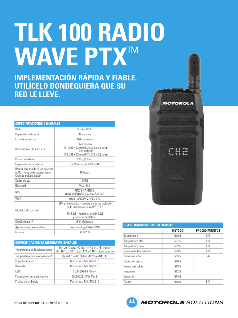 wave_ptx_tlk100_specification_sheet_esp | PDF