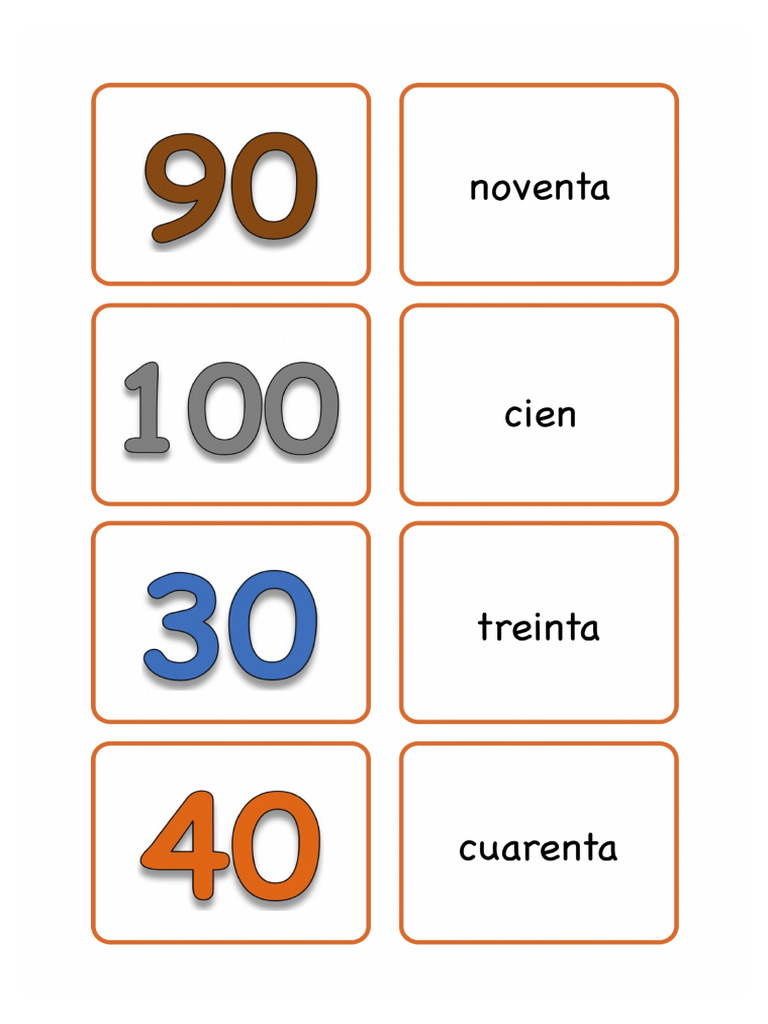 Números 30-100 | PDF