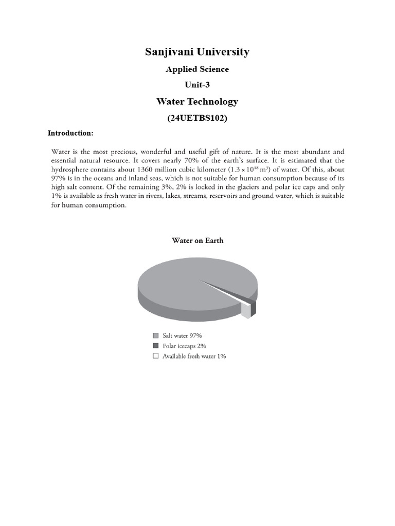 Water Technology - Lecture 1,2,3 | PDF
