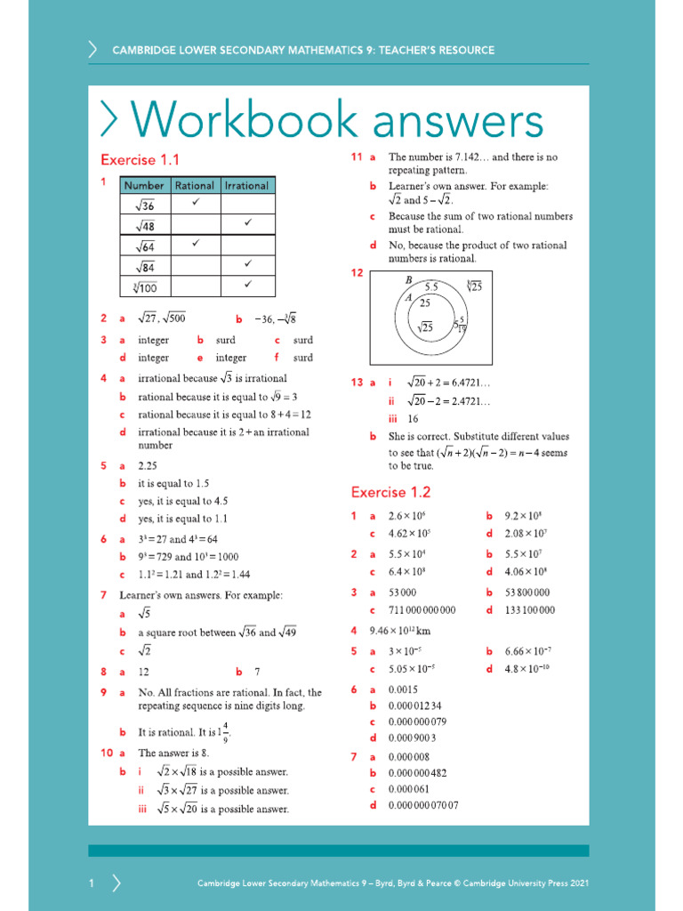 Grade 8 Checkpoint Work Book - Chapter 1 and 2 | PDF