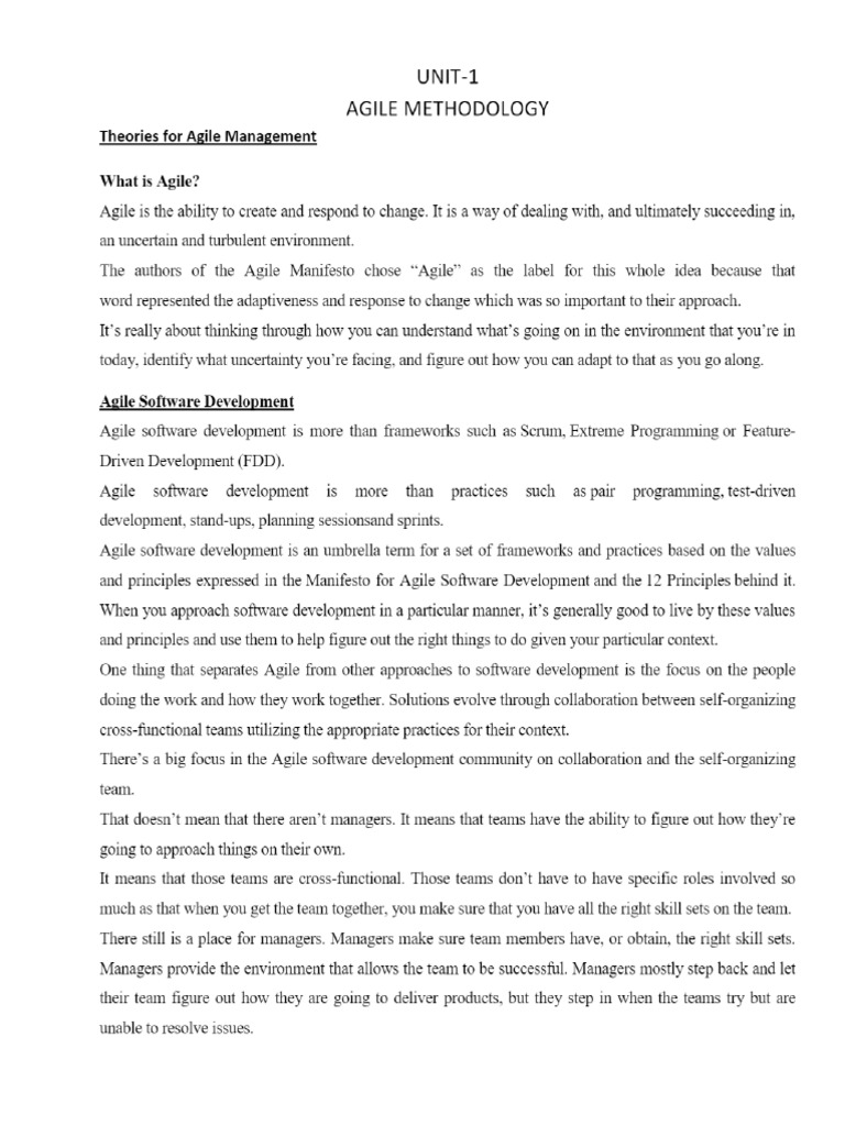 Agile Methodology Notes | PDF