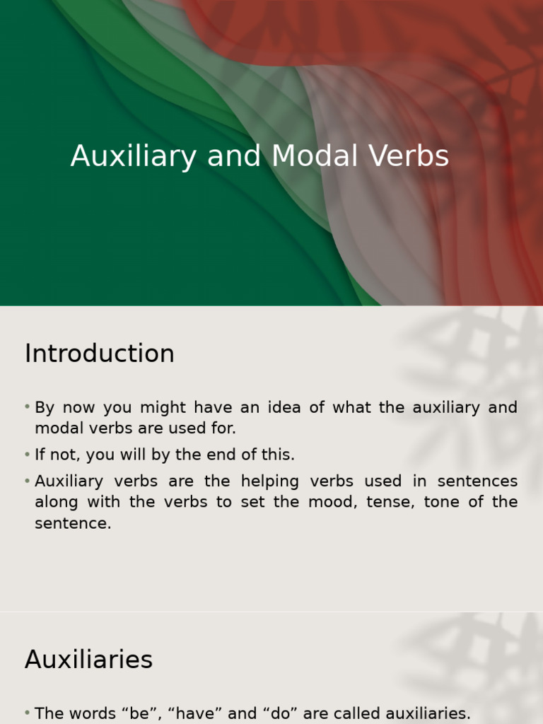 2.4 Auxiliary and Modal Verbs | PDF