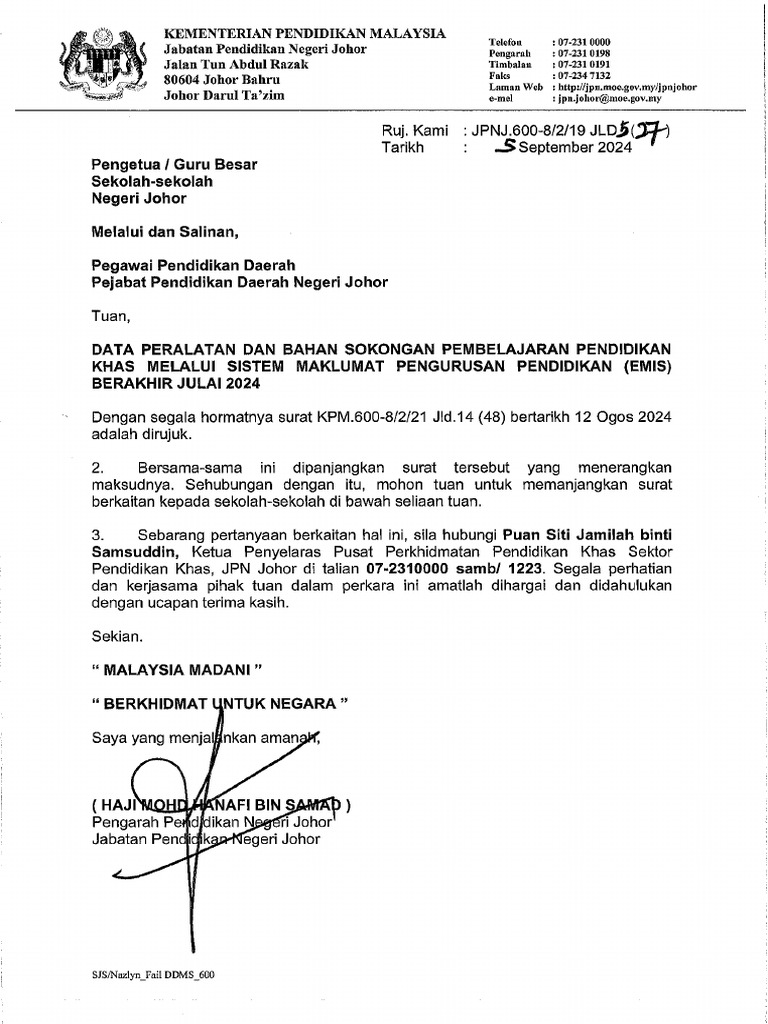 Data Peralatan Dan Bahan Sokongan-Emis | PDF