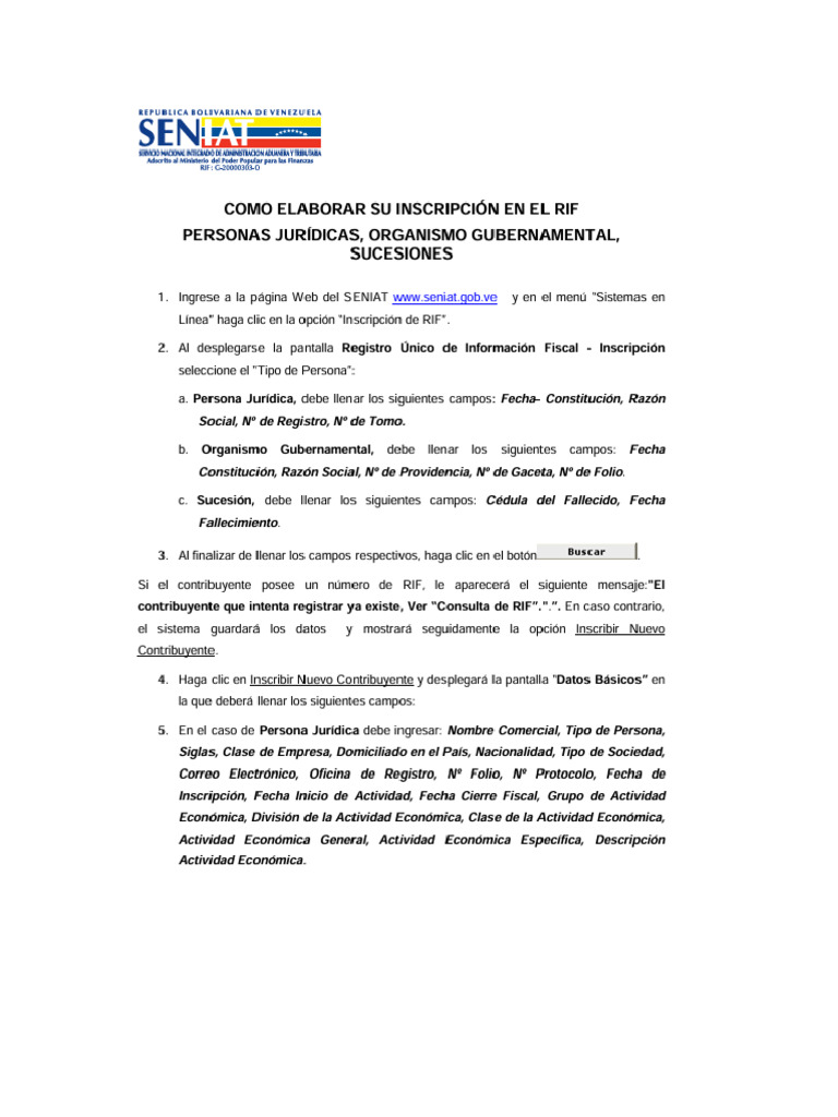 Como Tramitar El Rif Ante El Seniat | PDF