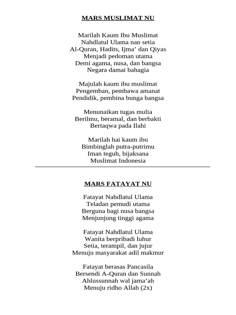 Mars Muslimat Nu | PDF