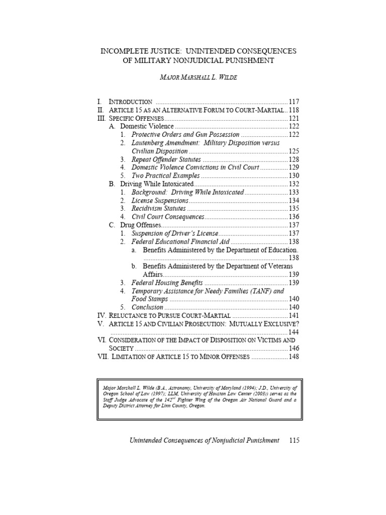 NJP Unintended Consequences | PDF