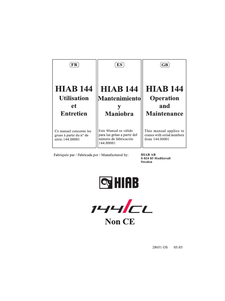 Manual Hiab 144 | PDF