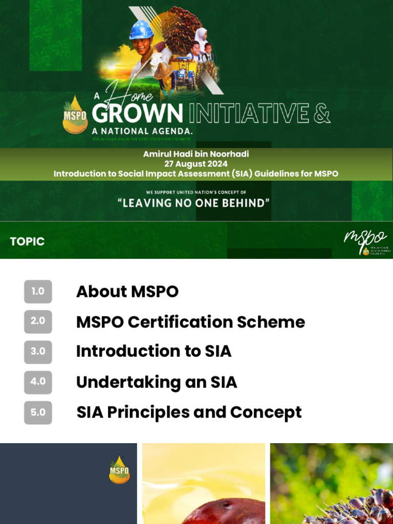 MSPO Social Impact Assessment Guidelines | PDF | Sustainability | Risk
