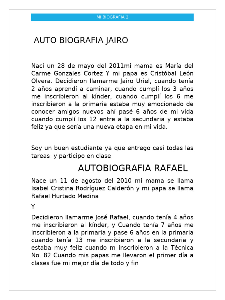 Mi Biografia 2 | PDF
