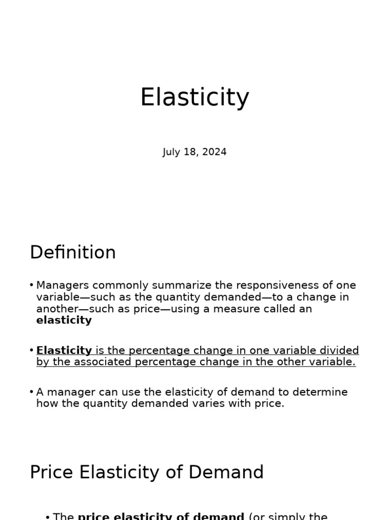 Elasticity | PDF
