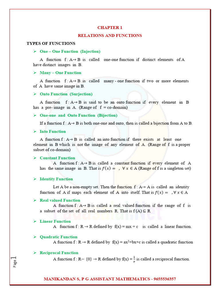 161-10th Maths - Important Graphs, Formulas and One Marks - English ...