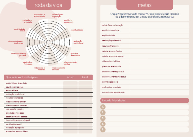 Metas Da Terapia + Roda Da Vida (1) 3 | PDF