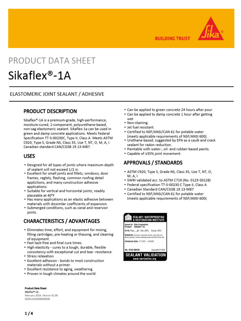 Sikaflex - 1a | PDF