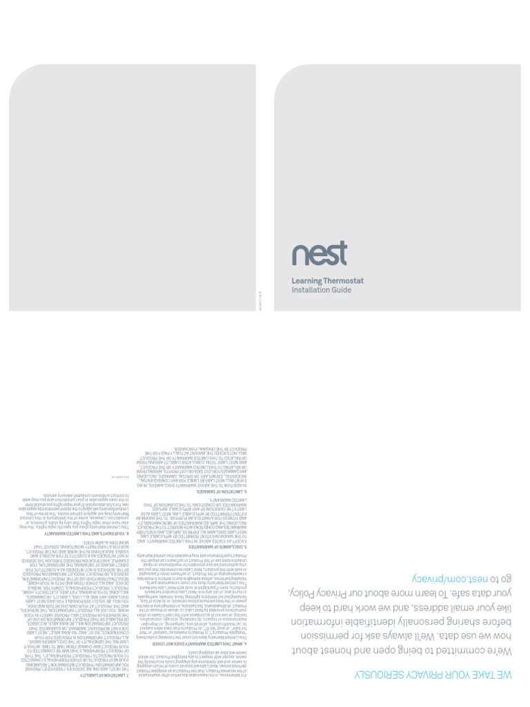 Nest Thermostat Gen3 Install Guide US - Booklet 2 | PDF
