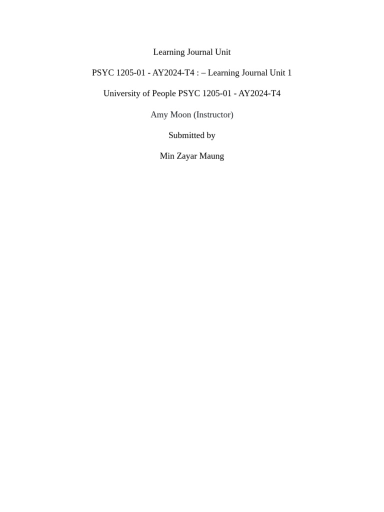 Learning Journal 1 Pdf