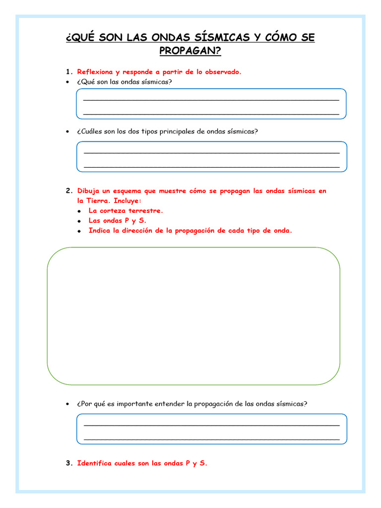 FICHA PS Ondas Sísmicas y Cómo Se Propagan | PDF