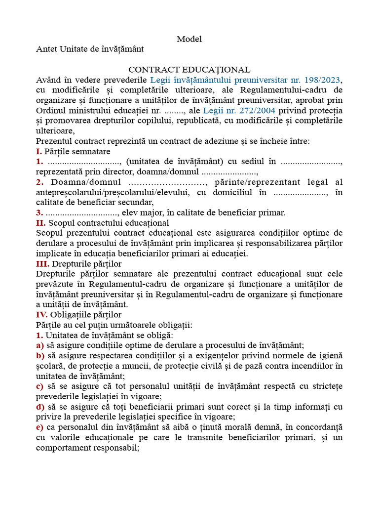 Model-contract-educational-2024 | PDF