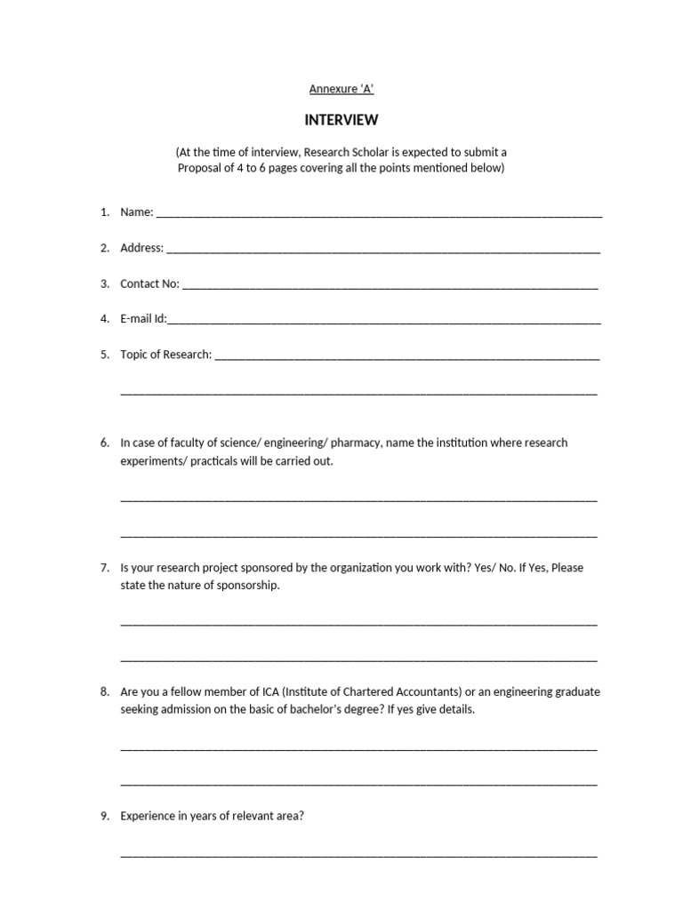 Interview Form | PDF