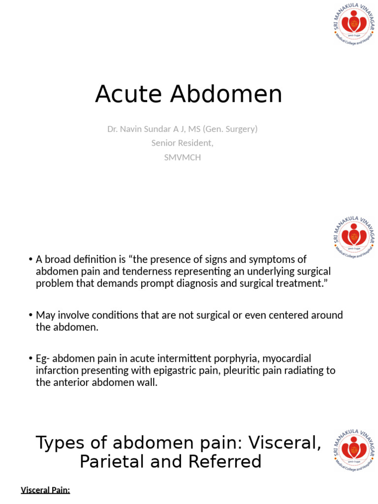 Acute Abdomen | PDF