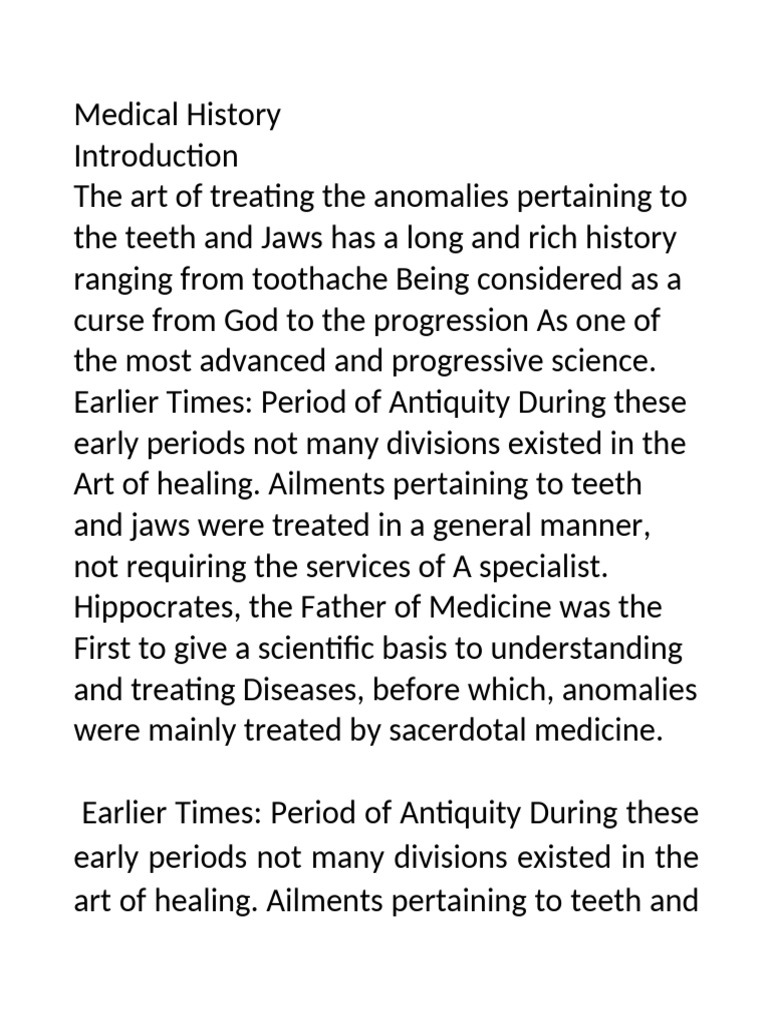 History of Dentistry | PDF