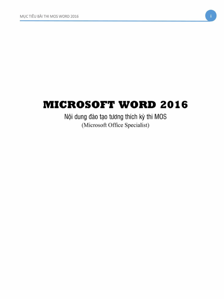 Mos 2016 Word | PDF