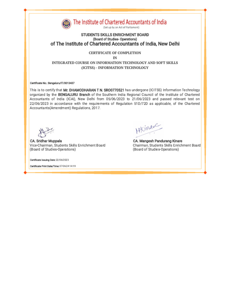 itt certificate | PDF