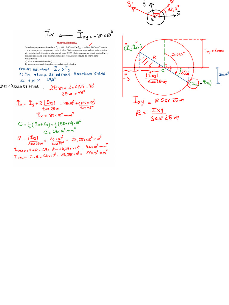 Práctica Dirigida Circulo de Mohr | PDF