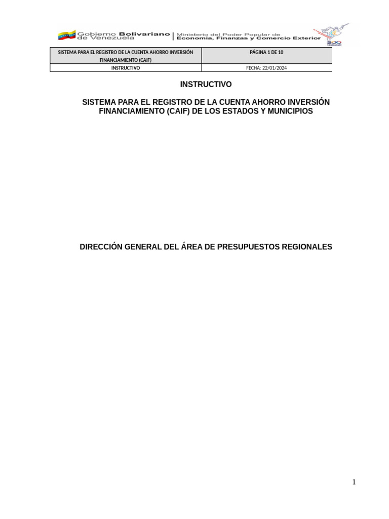 Instructivo CAIF | PDF