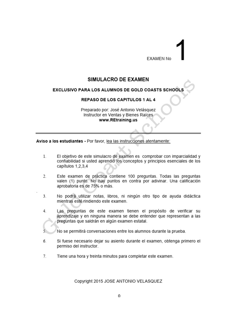 Simulacro 1 Capitulo 1 Al 4 | PDF