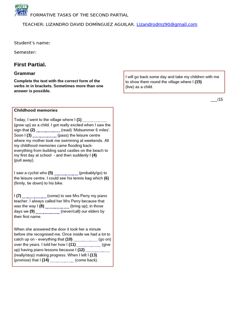 Formativa 5to Sem First Partial | PDF