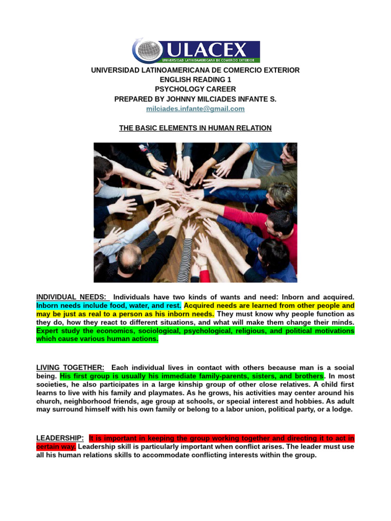 Psycho 3 Read 1 The Basic Elements in H R 2024 | PDF