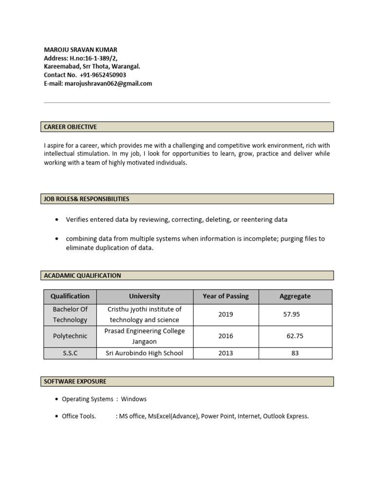 Sravan Resume (2) | PDF